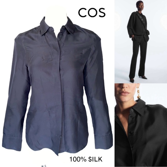 COS | Tops | New Cos Pure Silk Button Down Shirt Minimalist ...